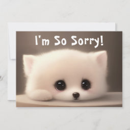 I'm So Sorry Sad Big Eyes Cute Foxy Face Card | Zazzle