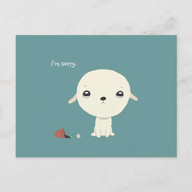 I'm Sorry Card Cute Puppy Eyes Sorry Postcard | Zazzle