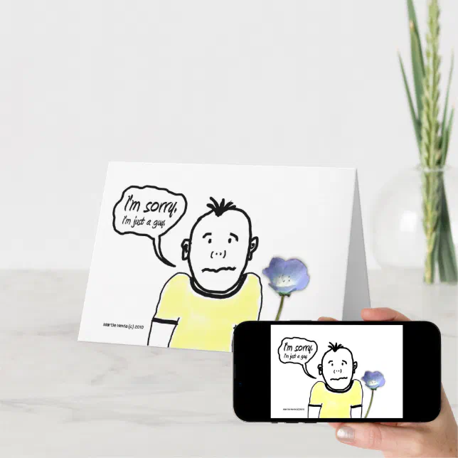 I'm Sorry - Cartoon Guy - Card | Zazzle