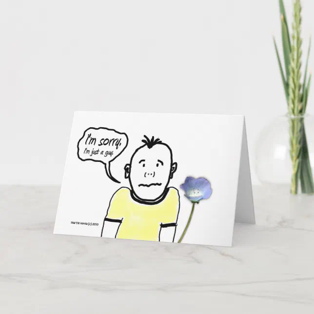 I'm Sorry - Cartoon Guy - Card | Zazzle