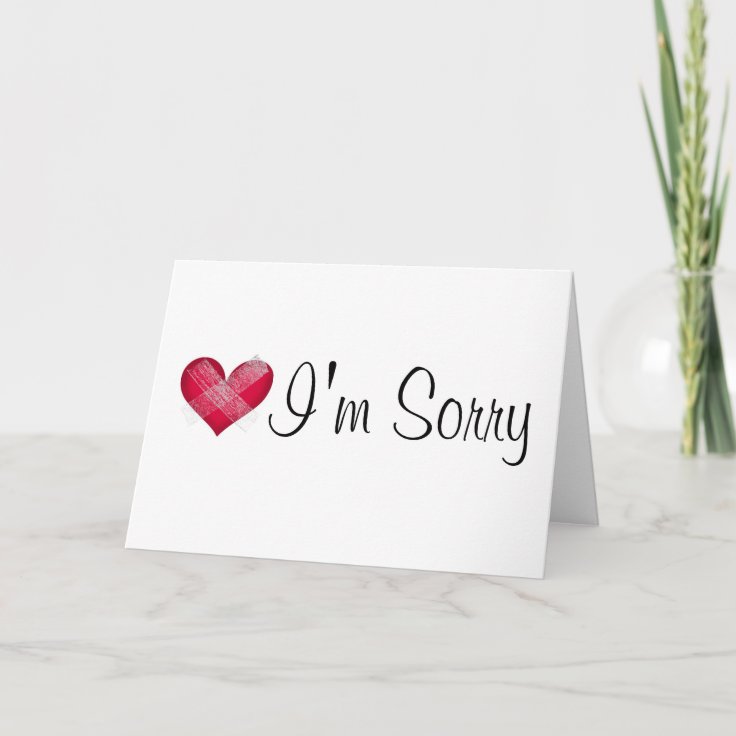 I'm Sorry Customizable Bandage Heart Card | Zazzle
