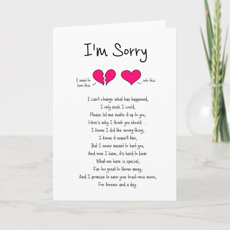 I'm Sorry / Forgive Me Card | Zazzle