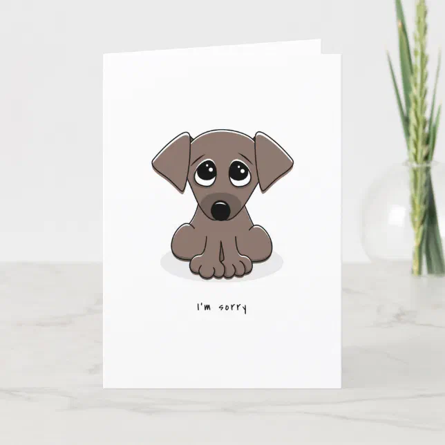 I'm sorry greeting card with cute, sad puppy dog | Zazzle