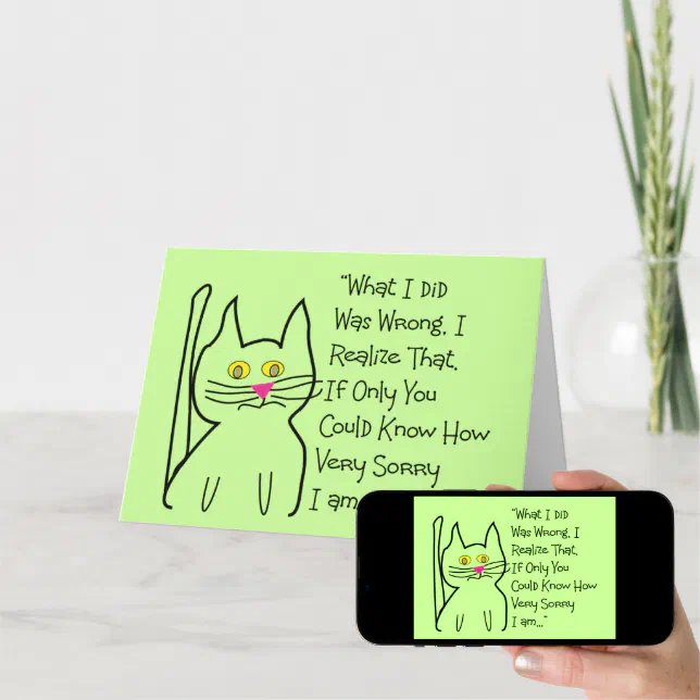 "I'm Sorry" Greeting Cards—Cat Design Card | Zazzle