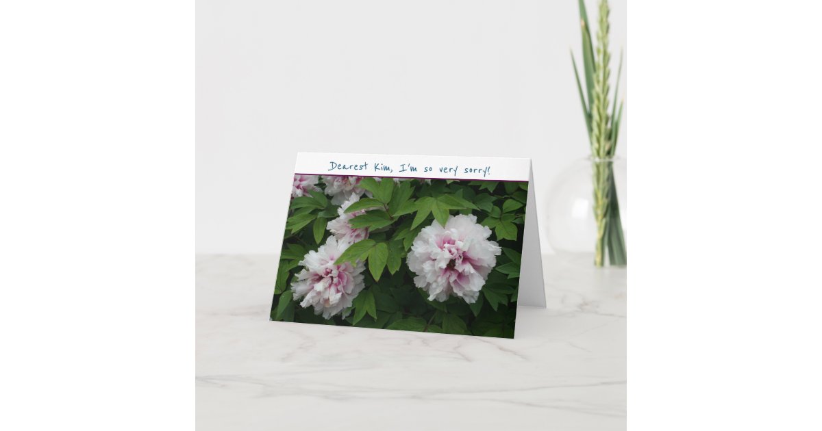 I'm Sorry Please Forgive Me Peonies Modern Apology Card | Zazzle