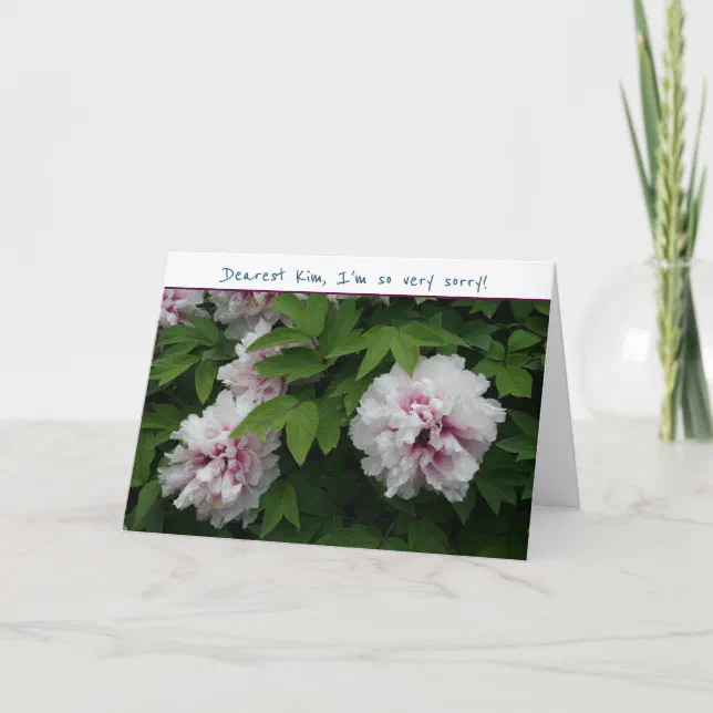 I'm Sorry Please Forgive Me Peonies Modern Apology Card | Zazzle
