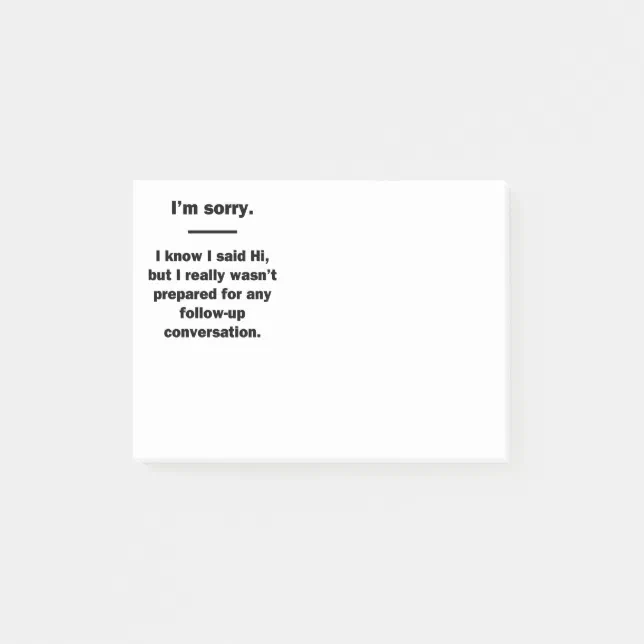 I'm Sorry. Post-it Notes | Zazzle