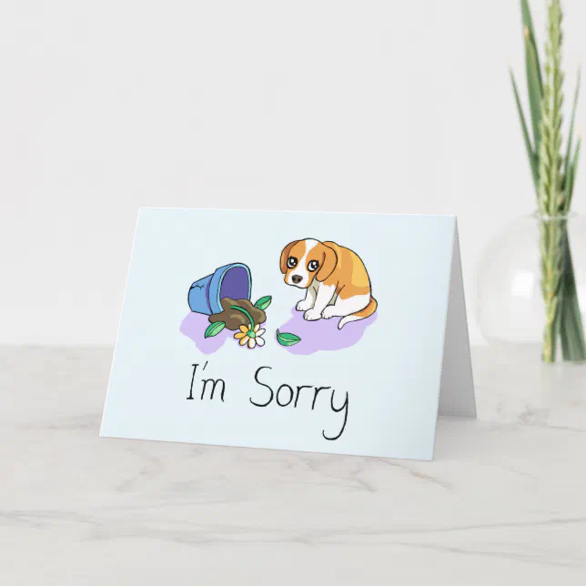 I'm Sorry Sad Puppy Card | Zazzle