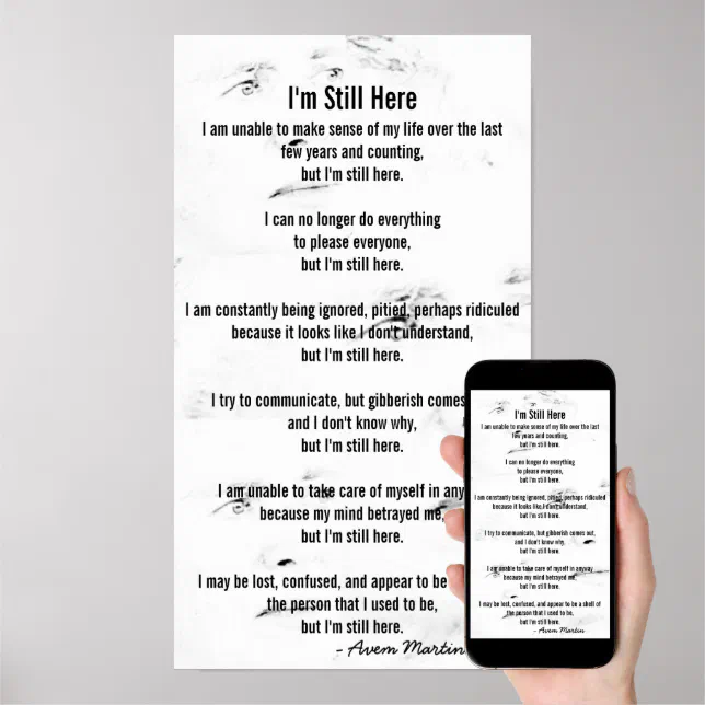 I'm Still Here Poster | Zazzle