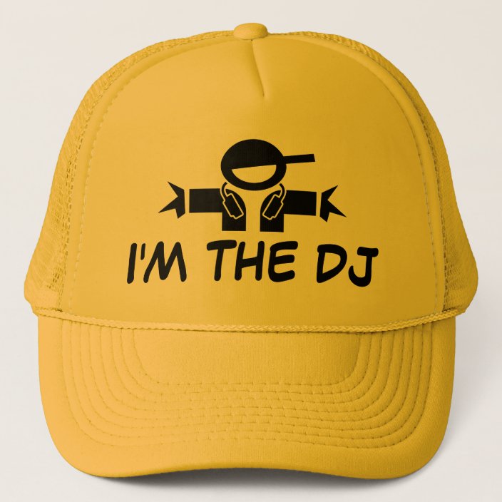 I'm the DJ hat | Cap with DJ wearing headphones | Zazzle.com