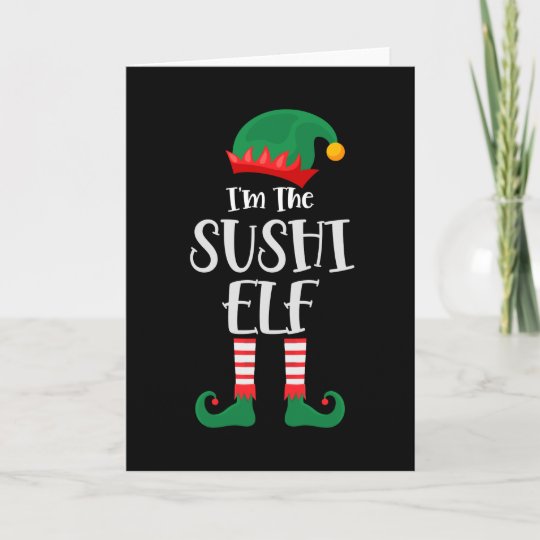 Im The Sushi Elf Matching Christmas Card | Zazzle.com