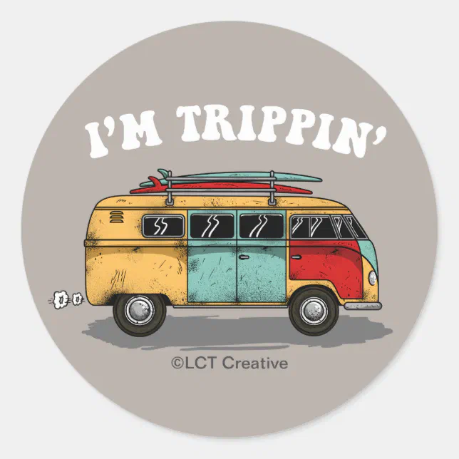 I'm Trippin' Classic Round Sticker | Zazzle