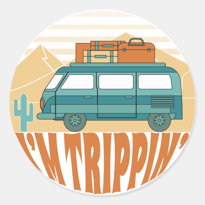 I'M TRIPPIN' Travel Road-trip Sticker | Zazzle.com