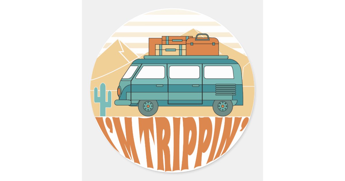 I'M TRIPPIN' Travel Road-trip Sticker | Zazzle