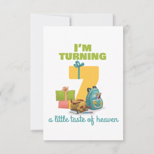 I'm turning 7 Happy Birthday card for kids | Zazzle.com