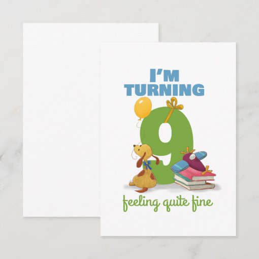 I'm turning 9 Happy Birthday card for kids | Zazzle