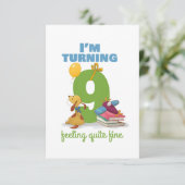 I'm turning 9 Happy Birthday card for kids | Zazzle