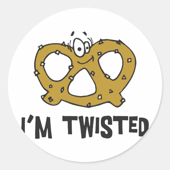 Im Twisted Pretzel Classic Round Sticker Zazzle