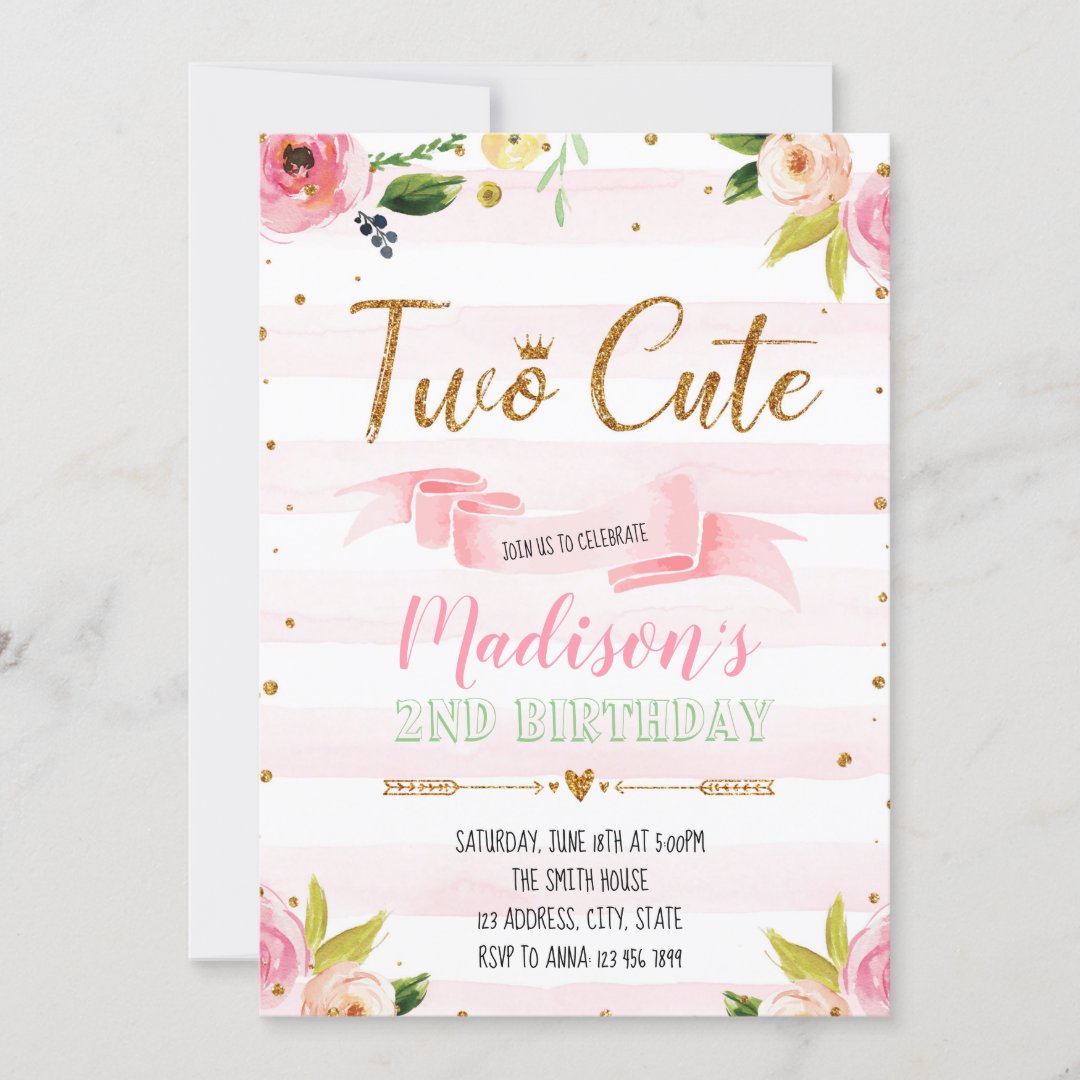 Im two cute party invitation | Zazzle