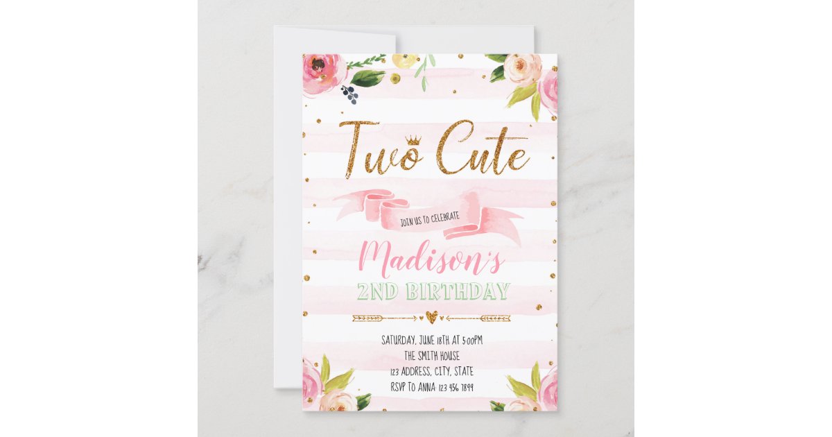 Im two cute party invitation | Zazzle