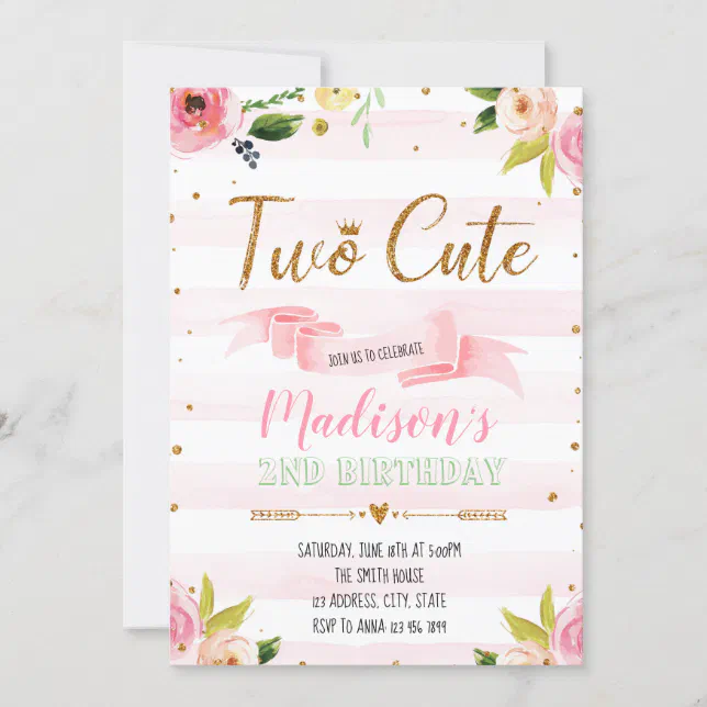 Im two cute party invitation | Zazzle