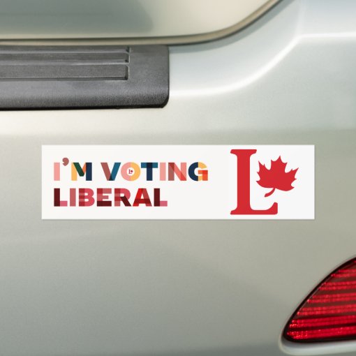 'I'm Voting Liberal' Political Bumper Sticker | Zazzle