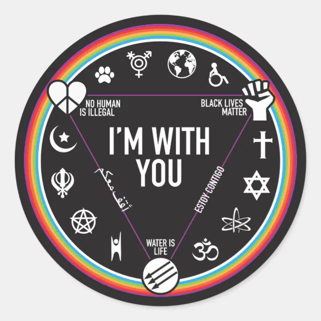 I'm With You activist gear. Proceeds to the ACLU! Classic Round Sticker ...