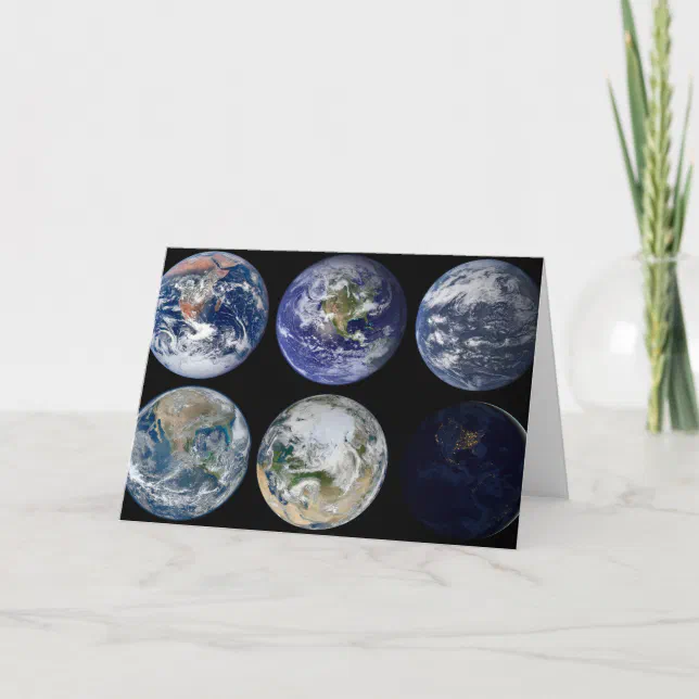 Image Comparison Of Iconic Views Of Planet Earth. Card | Zazzle