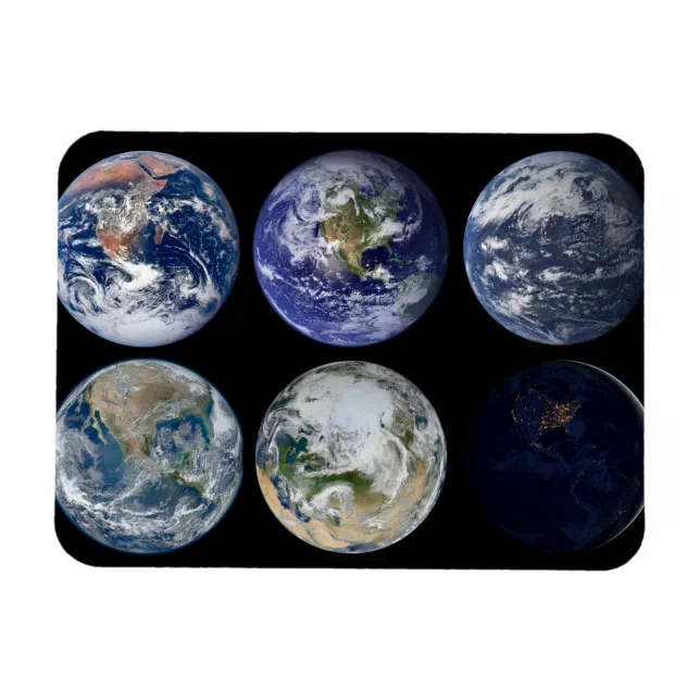 Image Comparison Of Iconic Views Of Planet Earth. Magnet | Zazzle