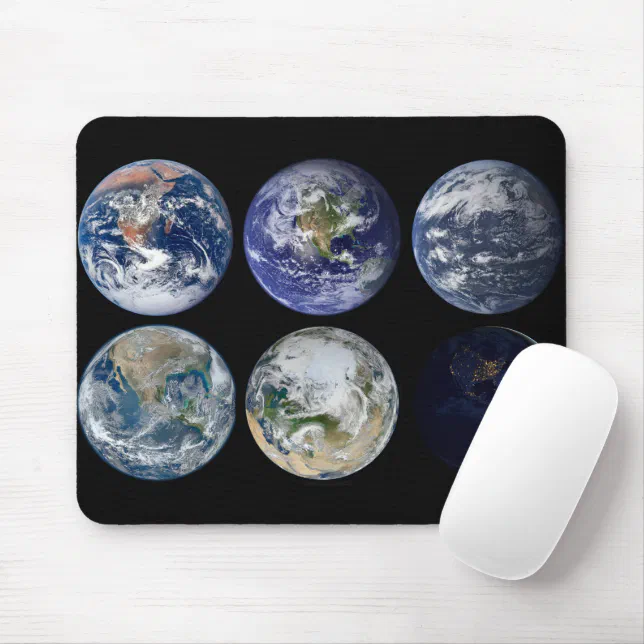 Image Comparison Of Iconic Views Of Planet Earth. Mouse Pad | Zazzle