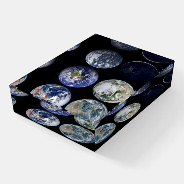Image Comparison Of Iconic Views Of Planet Earth. Paperweight | Zazzle