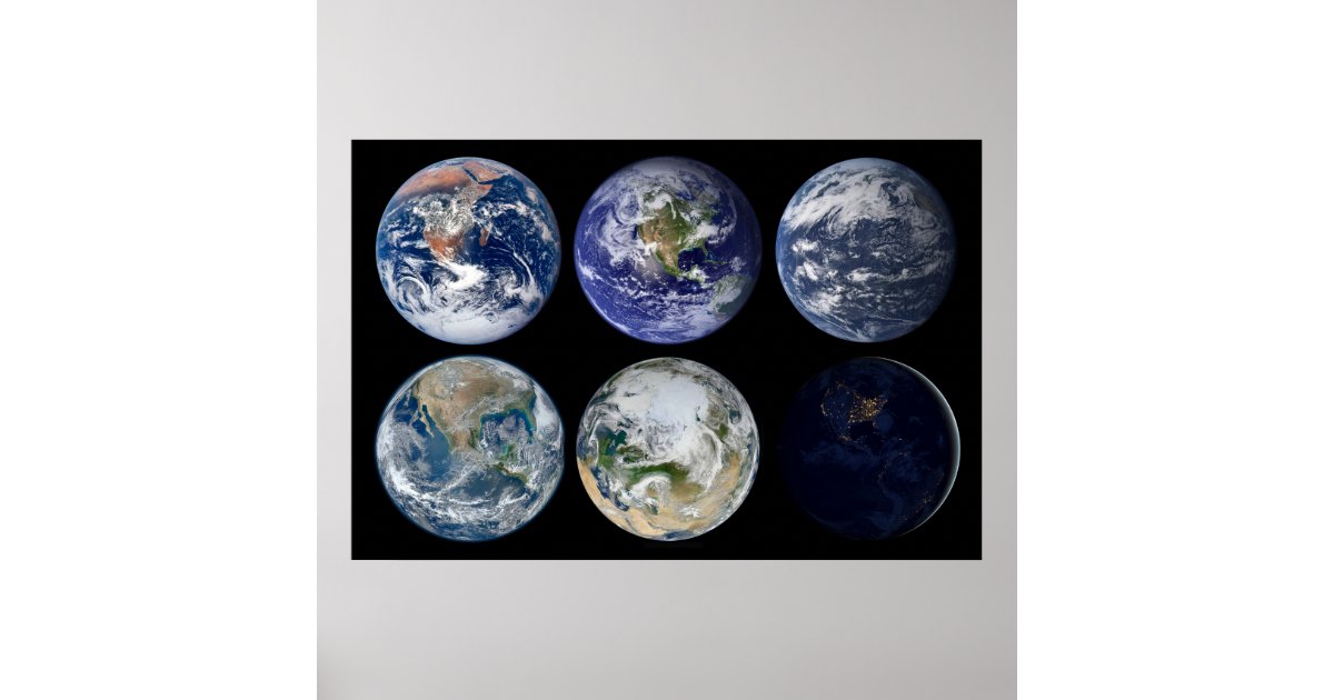Image Comparison Of Iconic Views Of Planet Earth. Poster | Zazzle