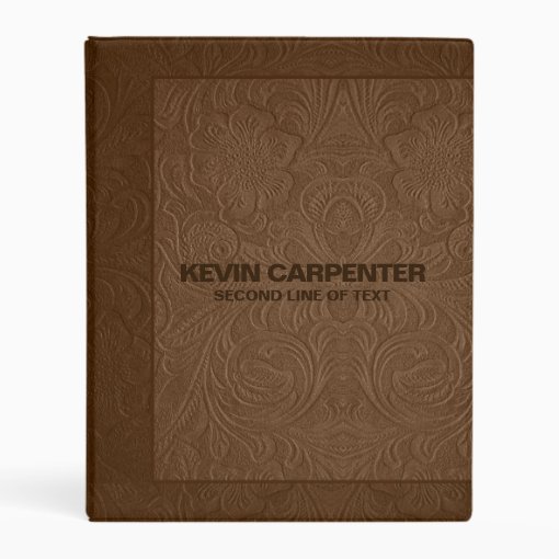 Image Of Brown Floral Leather Texture Mini Binder | Zazzle