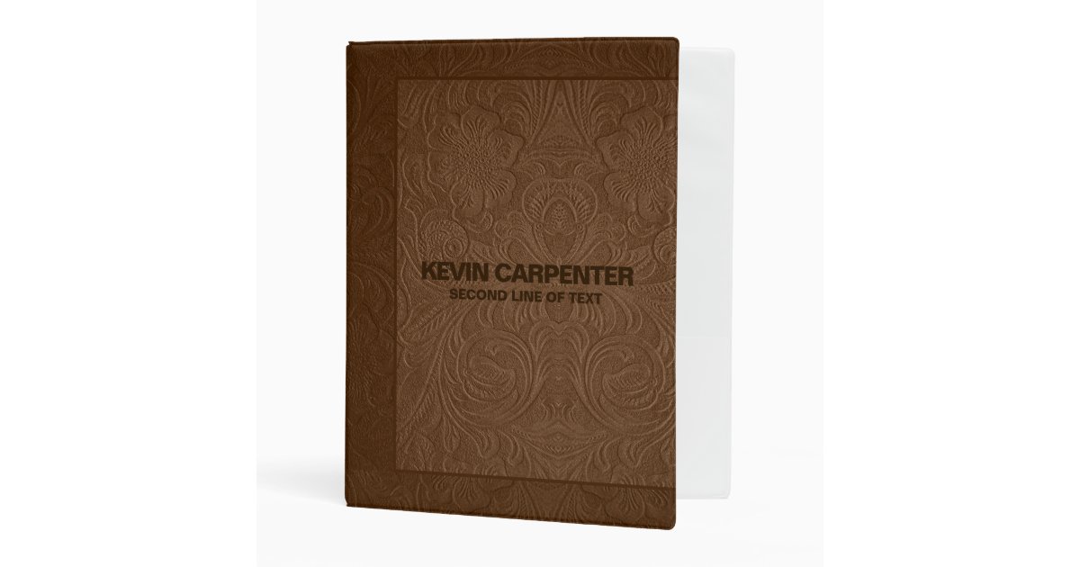 Image Of Brown Floral Leather Texture Mini Binder | Zazzle