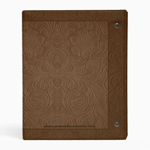 Image Of Brown Floral Leather Texture Mini Binder | Zazzle