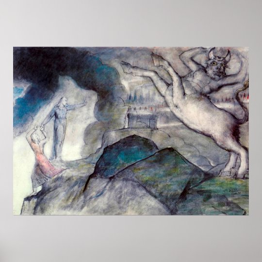Image of Minotaur to illustrate Inferno, Canto XII Poster | Zazzle.com