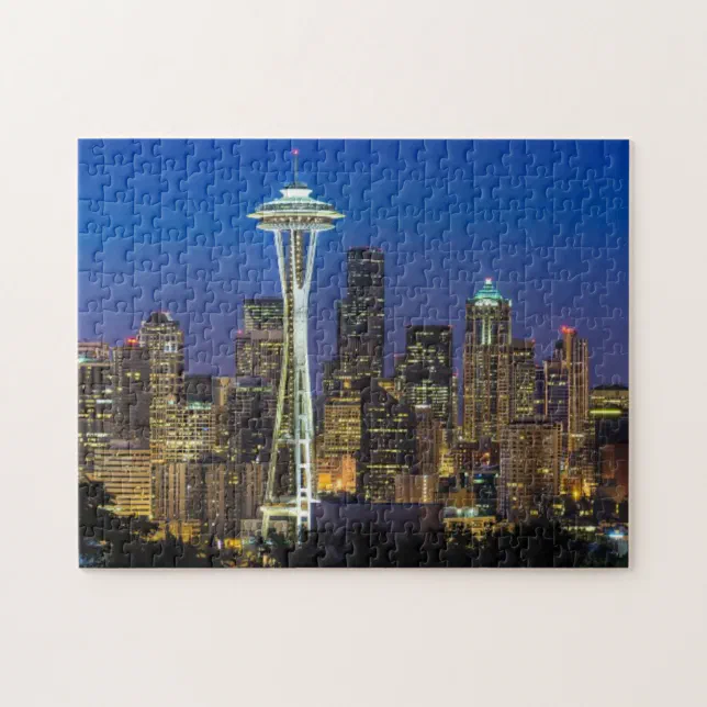 Image of Seattle Skyline in morning hours. Jigsaw Puzzle | Zazzle