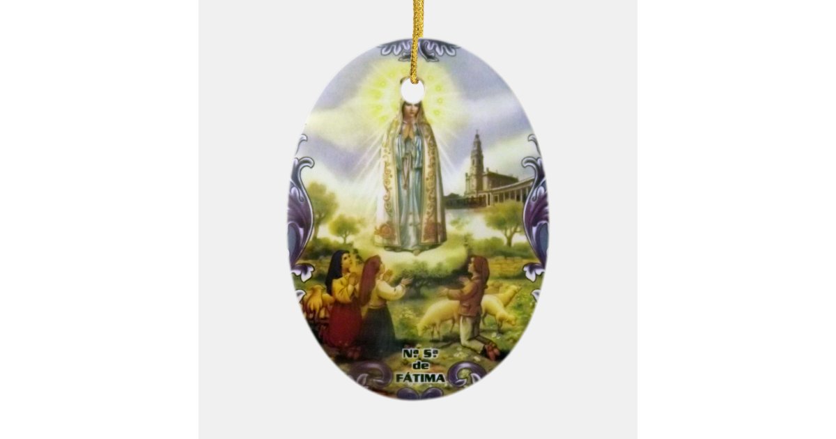 image of the apparition Our Lady of Fatima Ceramic Ornament | Zazzle