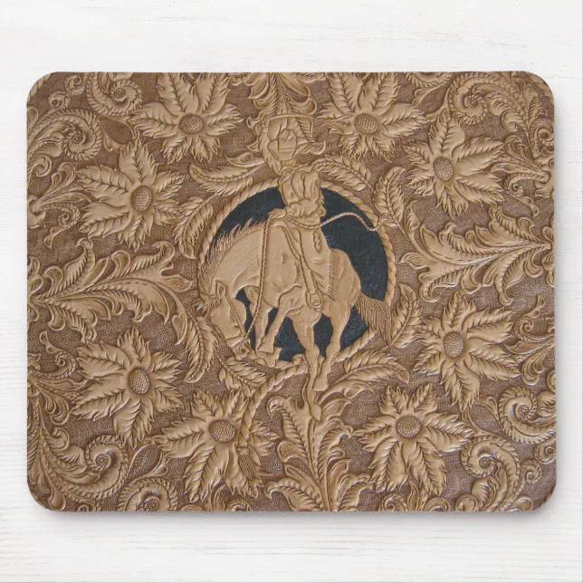 Image of tooled leather work mouse pad | Zazzle