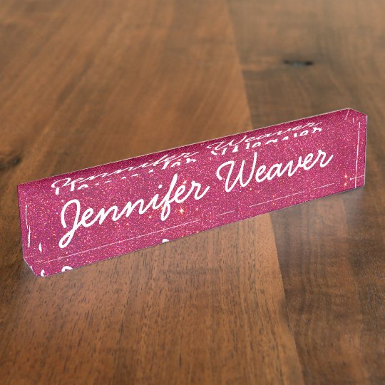 Image of Trendy Pink Glitter Name Plate | Zazzle.com