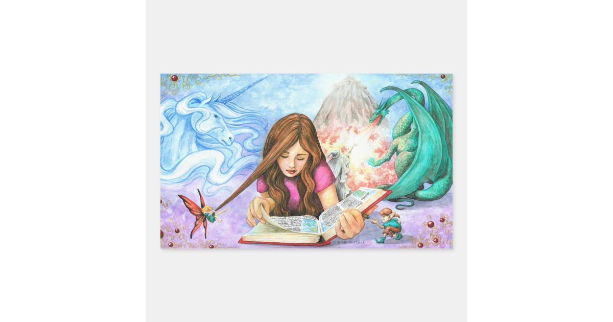 Imagination Rectangular Sticker | Zazzle