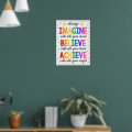 Imagine Believe Achieve Classroom Poster | Zazzle