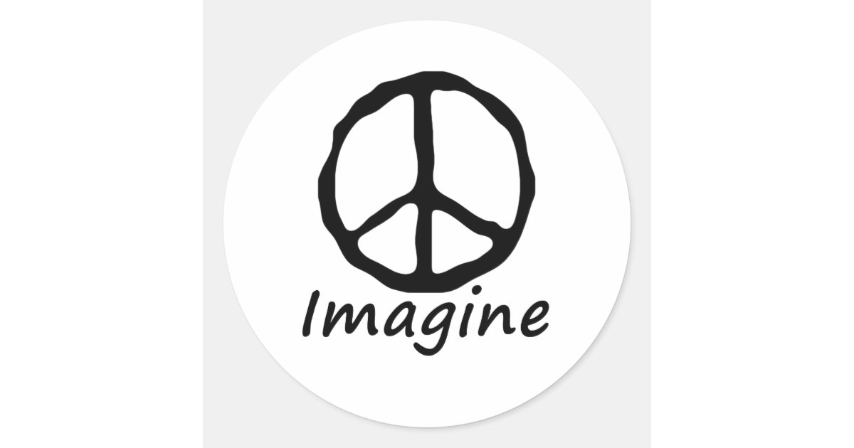 Imagine Peace Classic Round Sticker | Zazzle