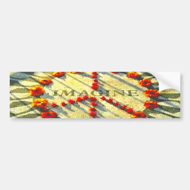 "Imagine" Peace Sign -- Bumper Sticker | Zazzle