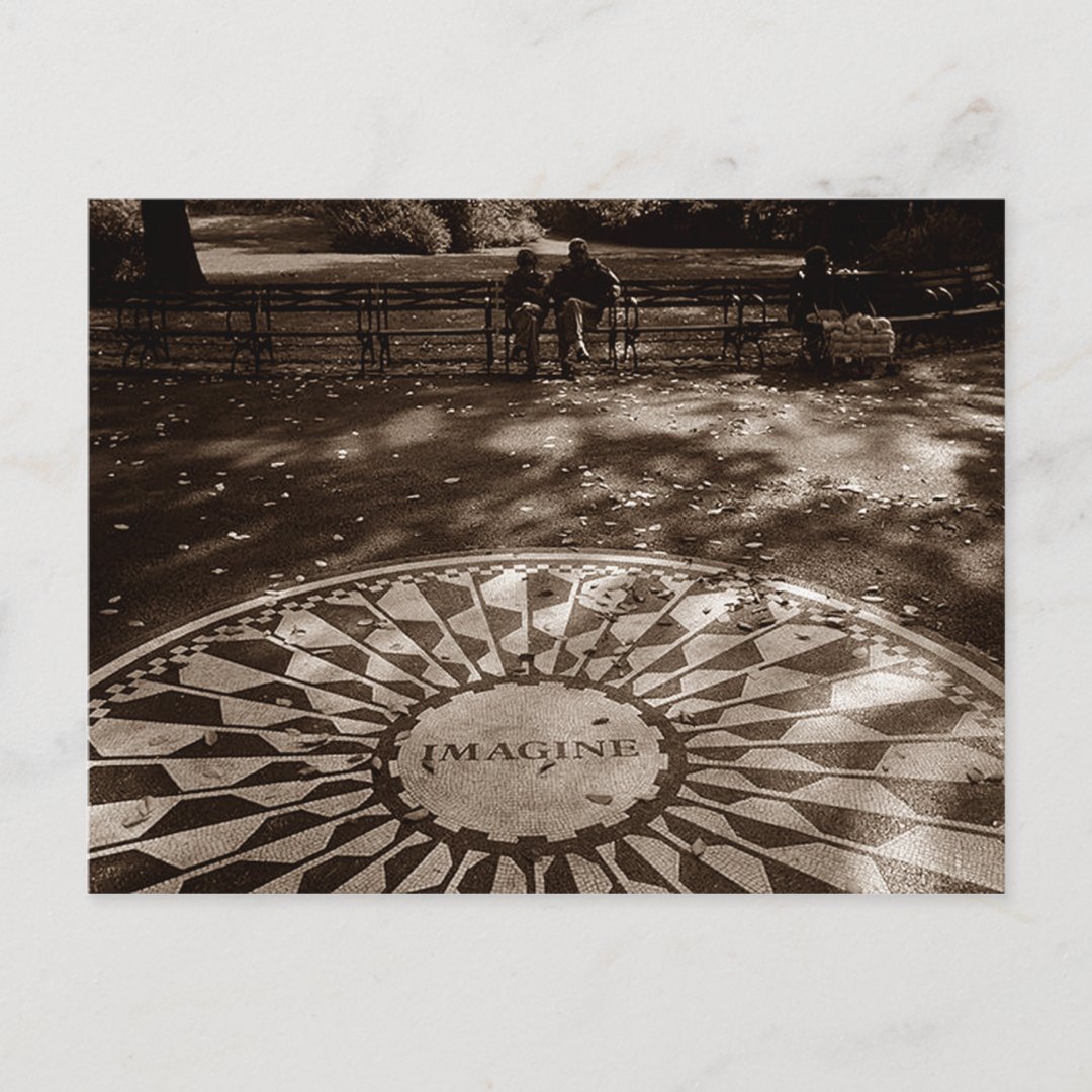 Imagine Strawberry Fields Tribute Central Park NYC Postcard | Zazzle