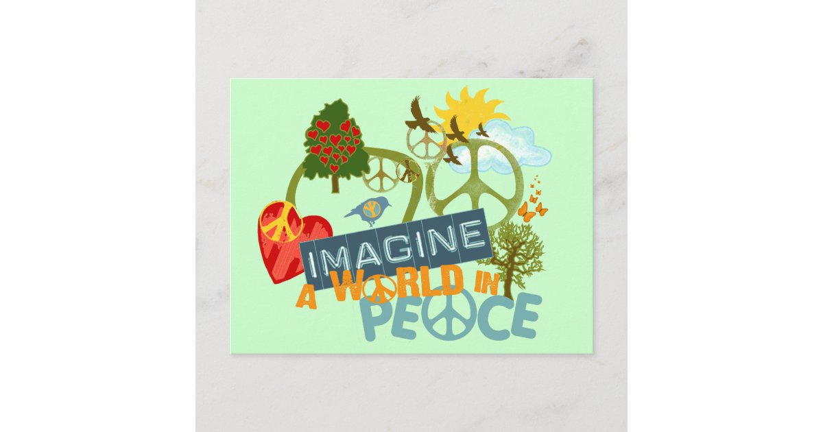 Imagine World Peace Postcard | Zazzle