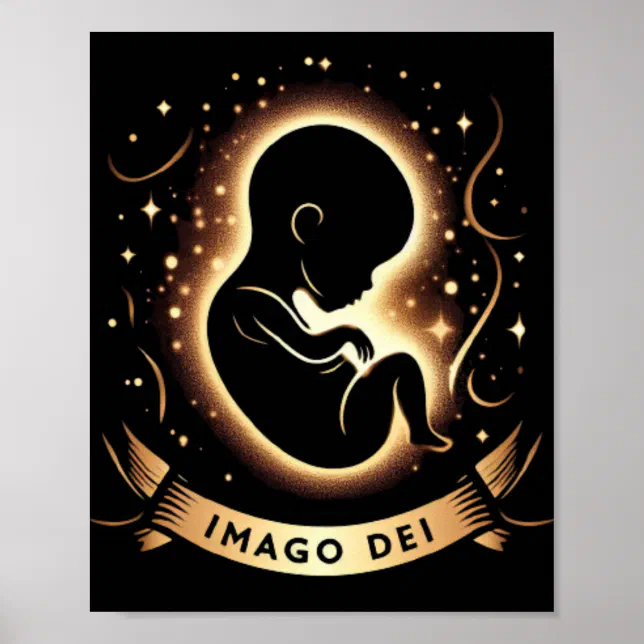 Imago Dei Image of God Baby in Womb Black Poster | Zazzle