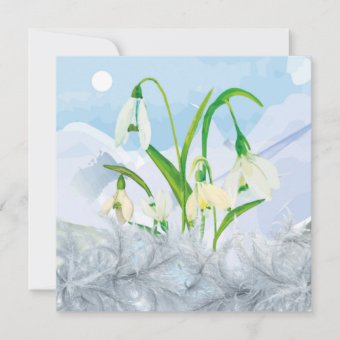 Imbolc Wiccan Winter Snowdrops Greeting Holiday Card | Zazzle