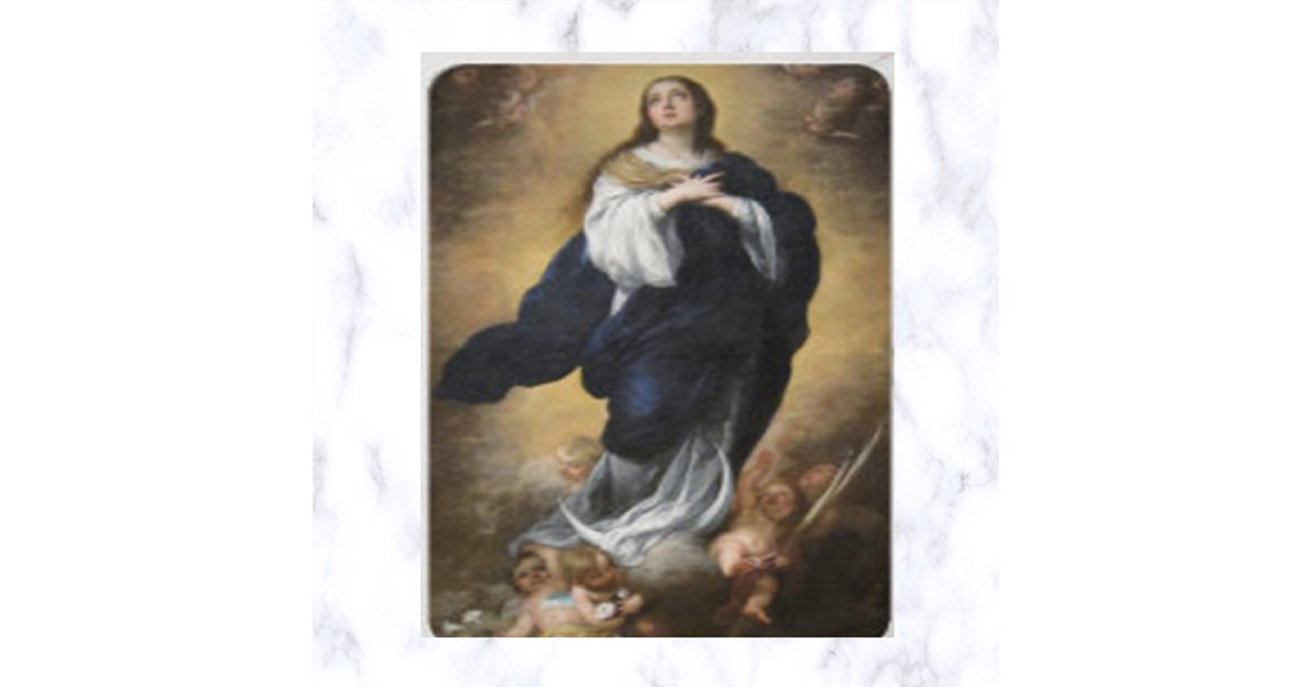 Immaculate Conception and Cherubs Prayer Card | Zazzle