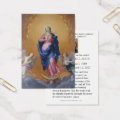 Immaculate Conception Funeral Memorial Prayer Card | Zazzle